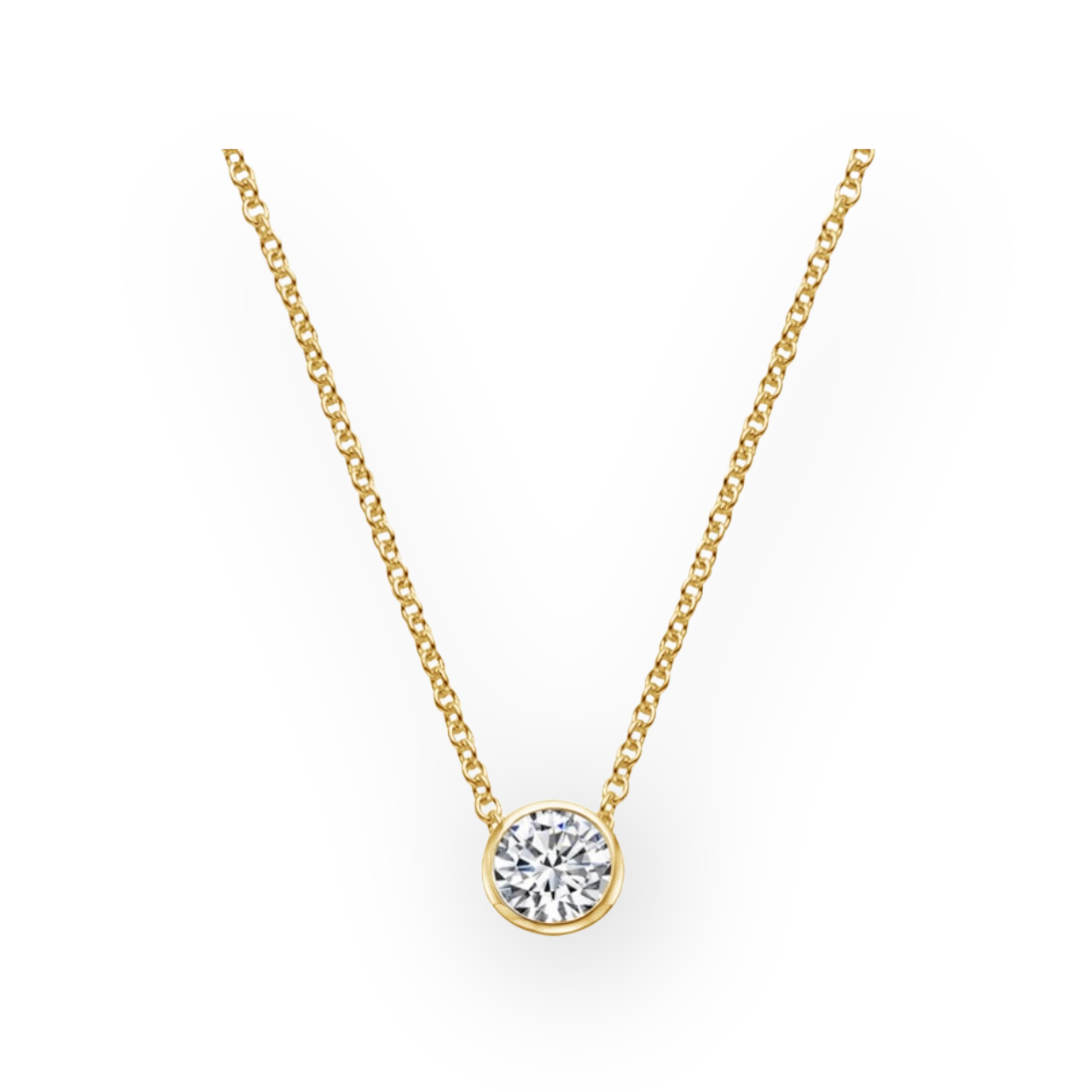 Round Bezel Diamond Pendant – bakersfinejewelry